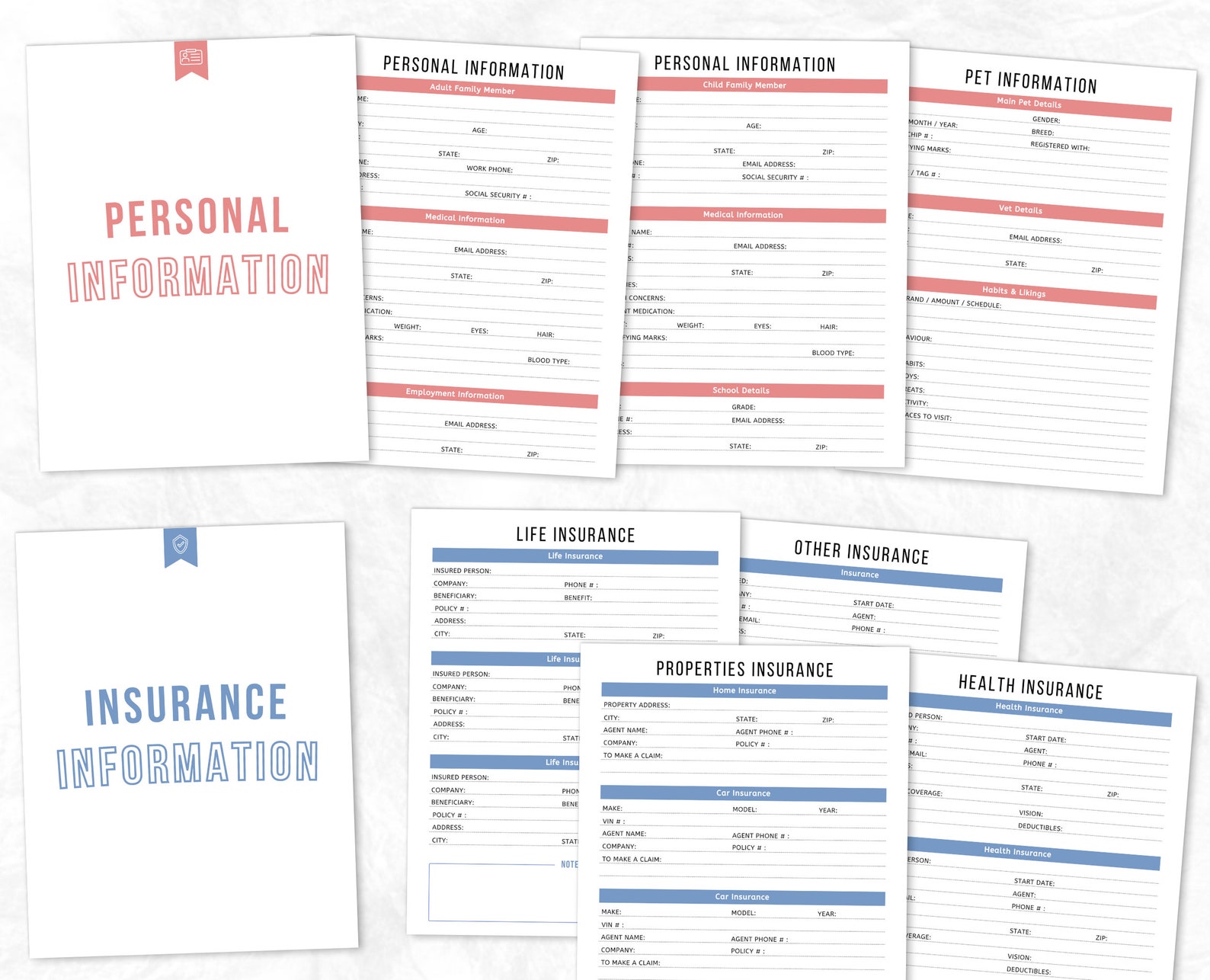 Emergency Binder Printable and Fillable in Case of Emergency - Etsy