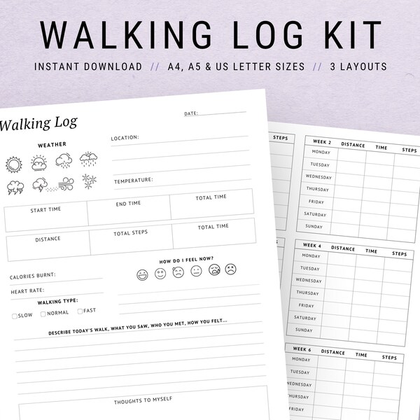 Printable Walking Tracker - Etsy
