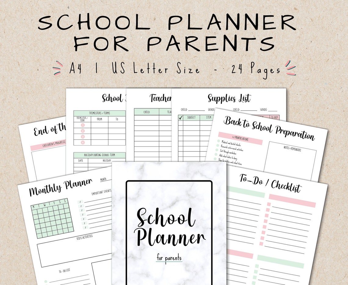 Back to School Printable Planner for Parents Back to School | Etsy