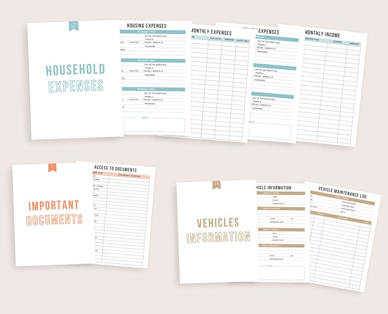 Emergency Binder Printable and Fillable in Case of Emergency - Etsy