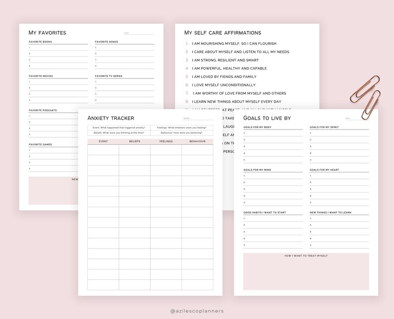 Self Care Planner Printable, Printable Self Care Journal, Self Love ...