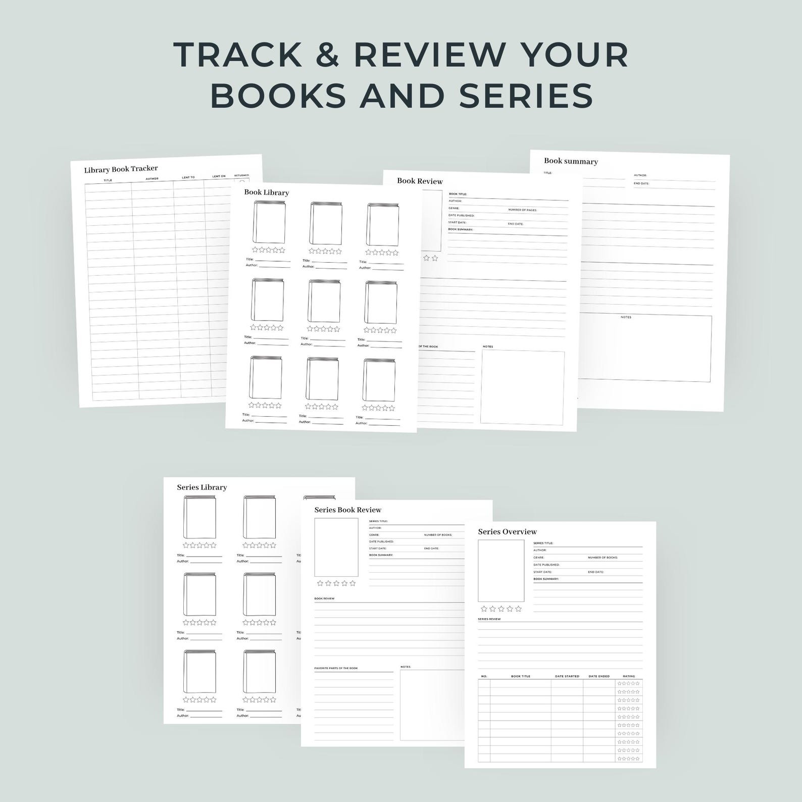 Reading Planner Printable, Book Tracker Journal Printable, Minimal Book ...