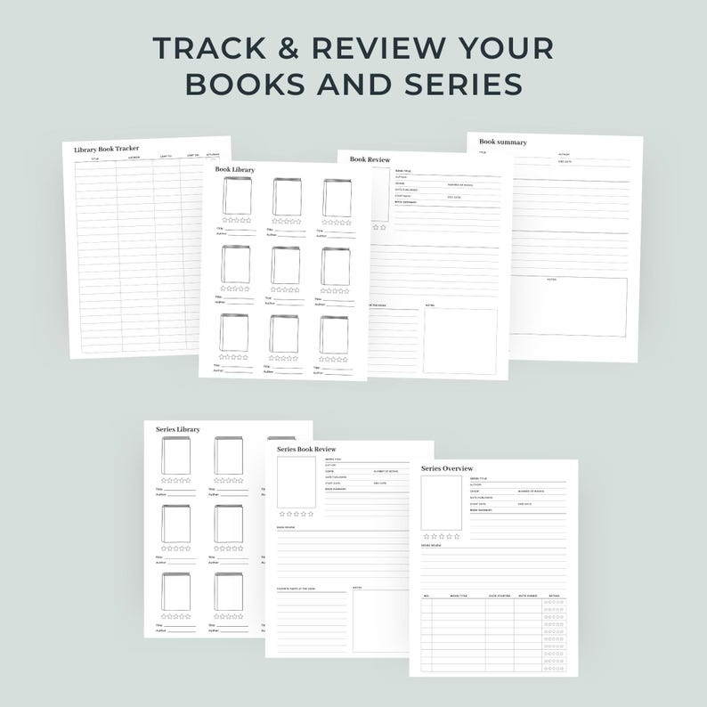 Reading Planner Printable, Book Tracker Journal Printable, Minimal Book ...