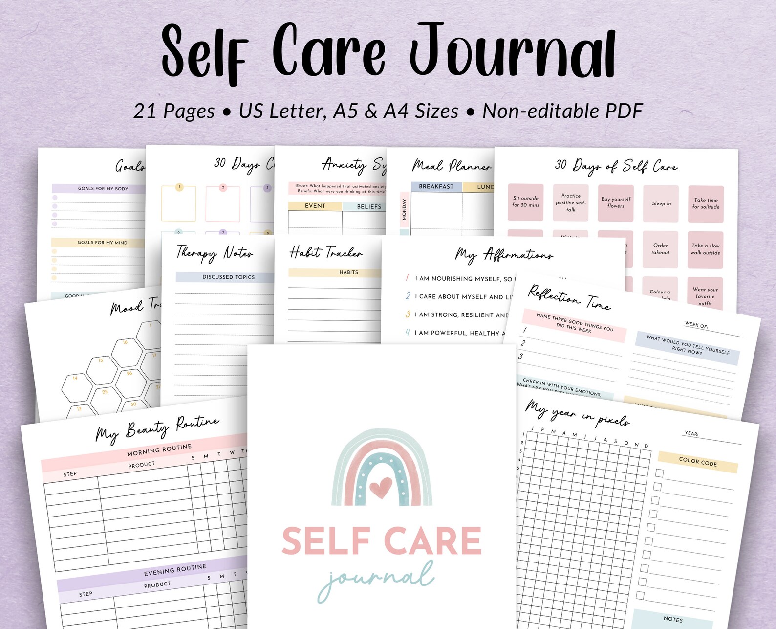 Self Care Planner Printable Printable Self Care Journal Self - Etsy