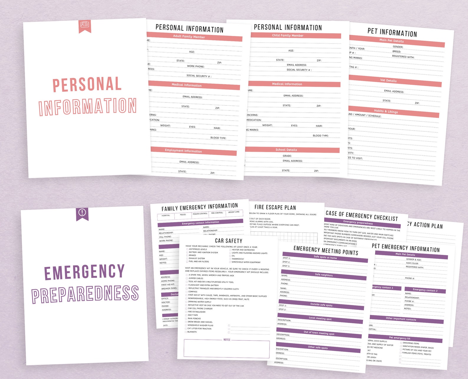 Emergency Binder Printable and Fillable in Case of Emergency - Etsy