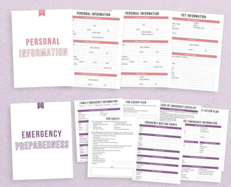 Emergency Binder Printable and Fillable in Case of Emergency - Etsy