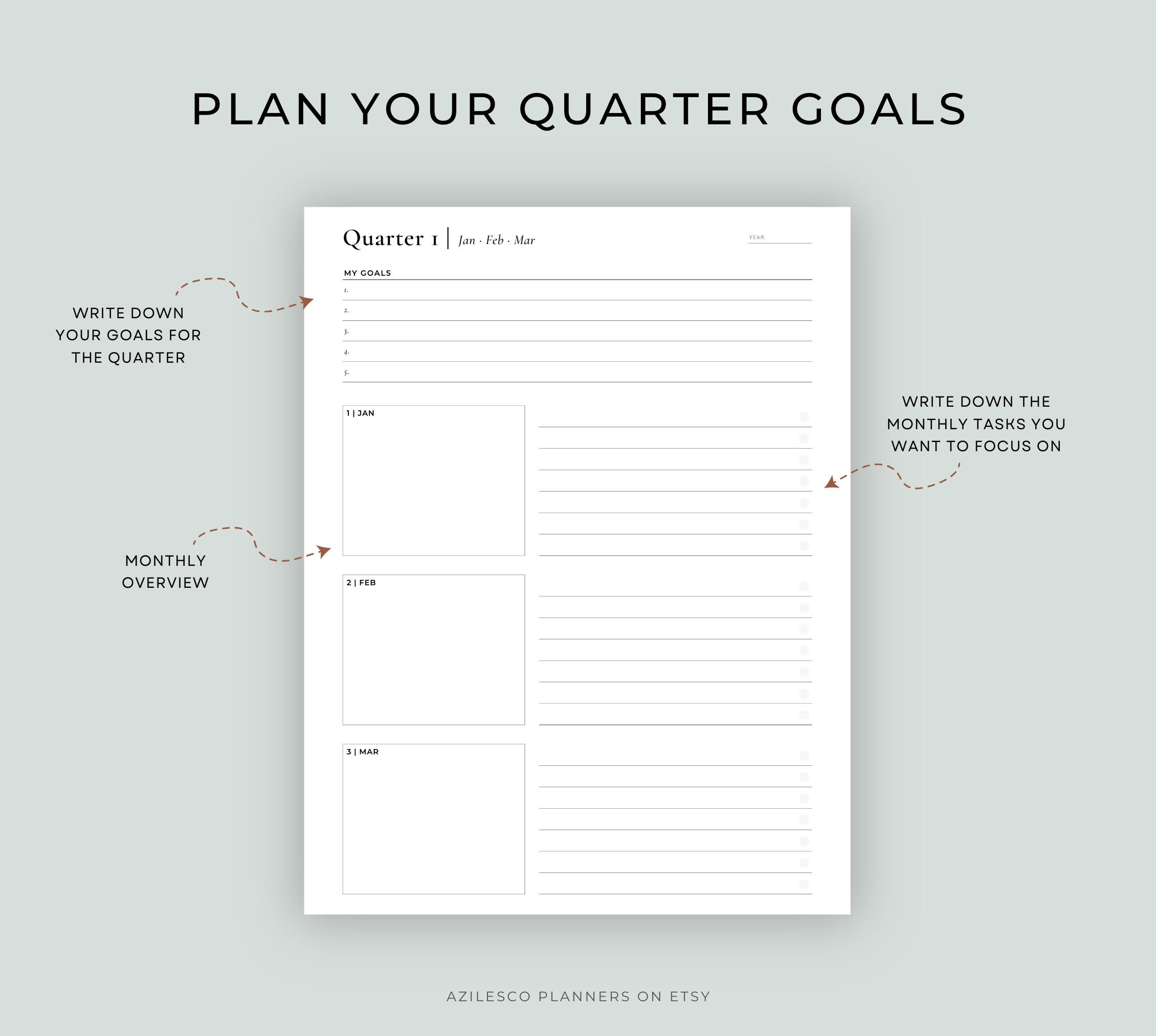 Quarterly Planner Printable Inserts, To-do List, Yearly Planner, 90 ...