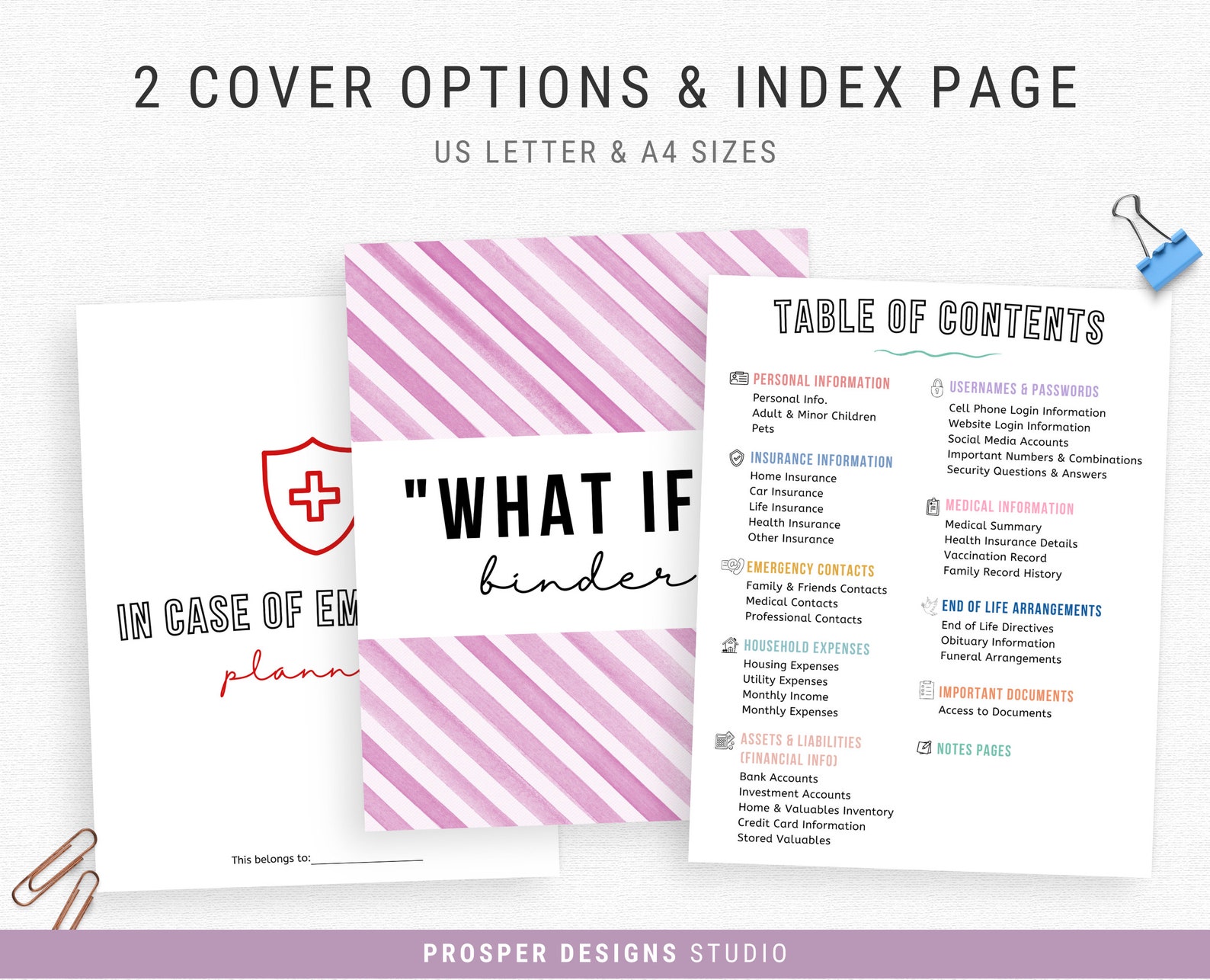 Emergency Binder Printable and Fillable in Case of Emergency - Etsy