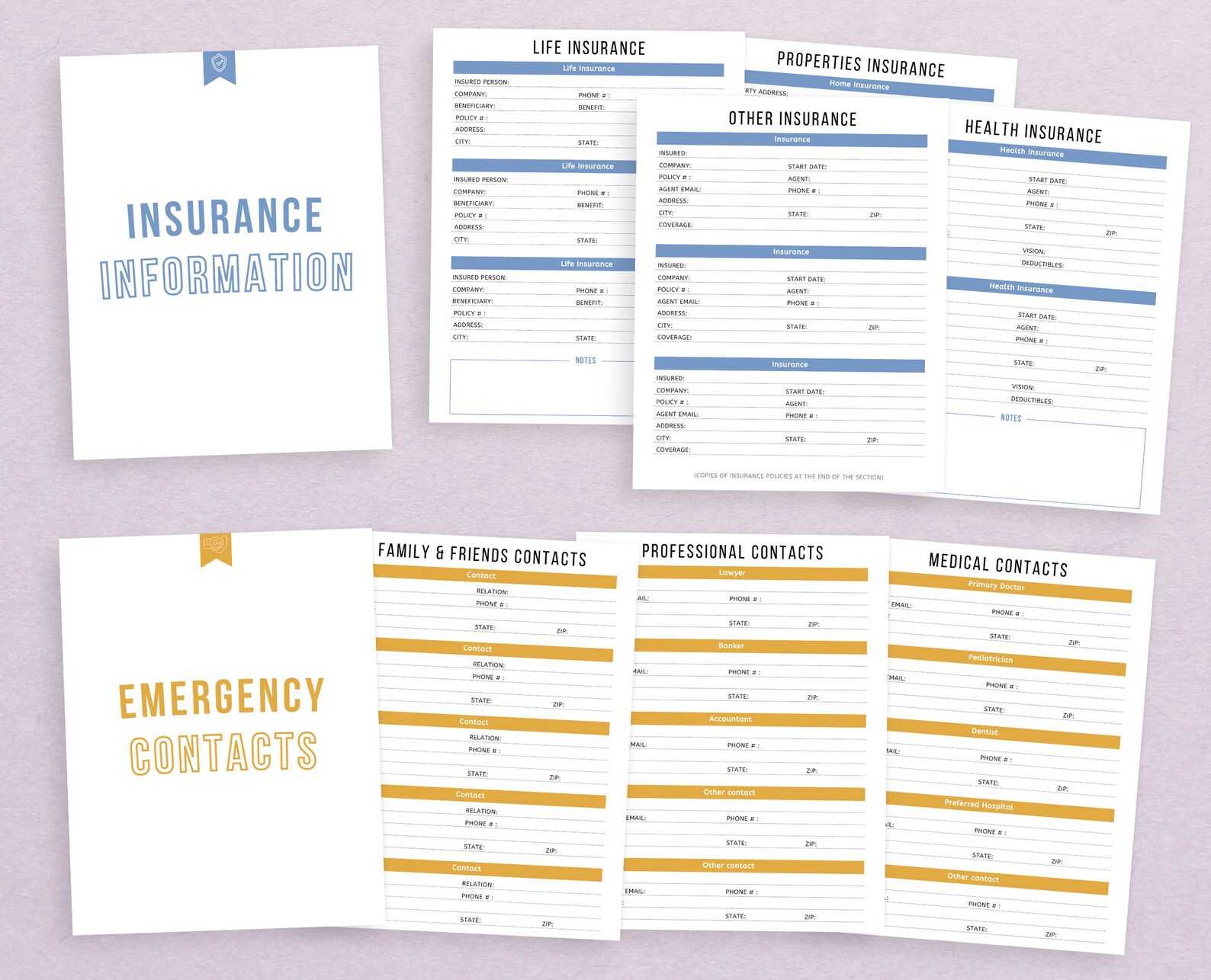 Emergency Binder Printable and Fillable in Case of Emergency - Etsy