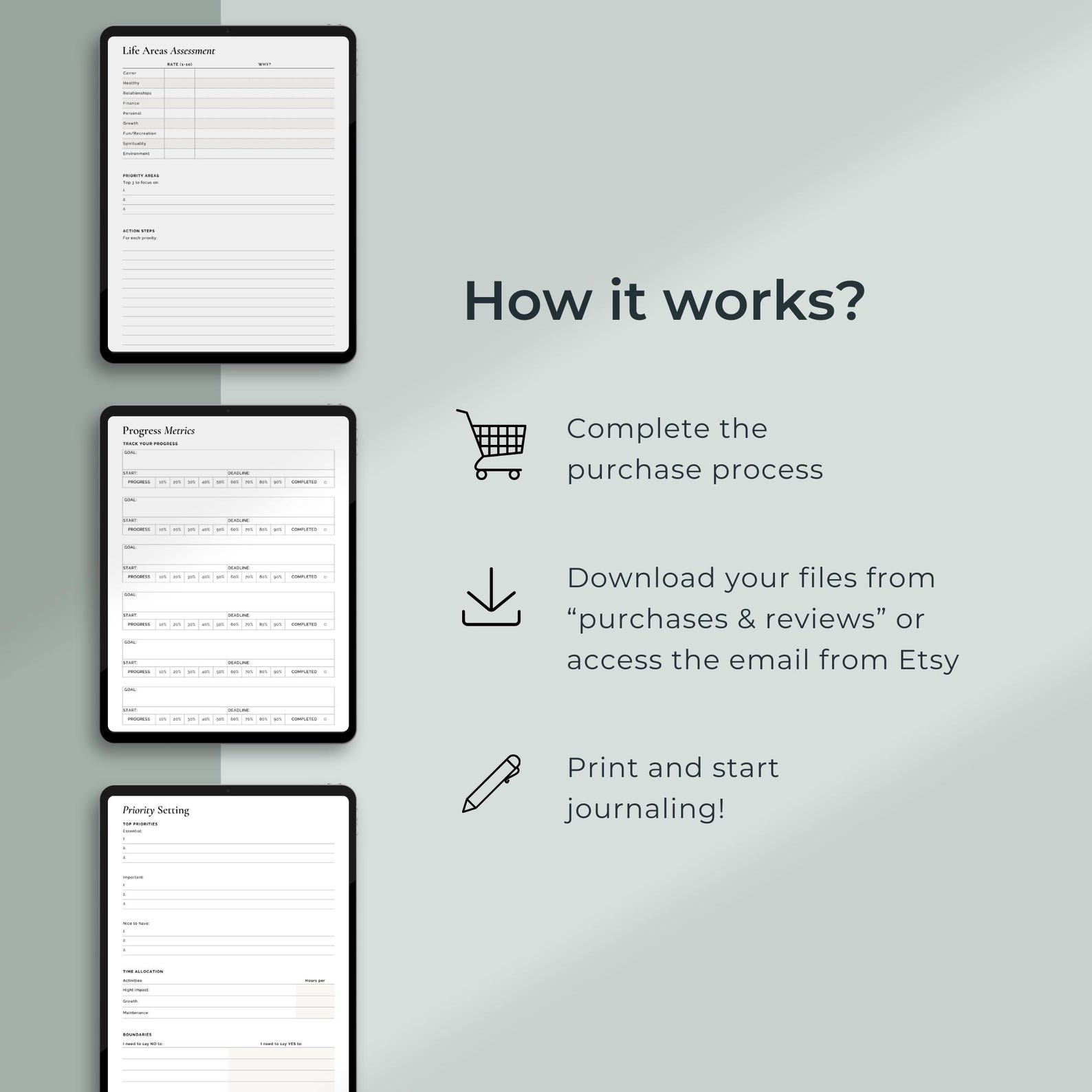 Reset Journal: Printable Goal Planner for Personal Growth (digital ...