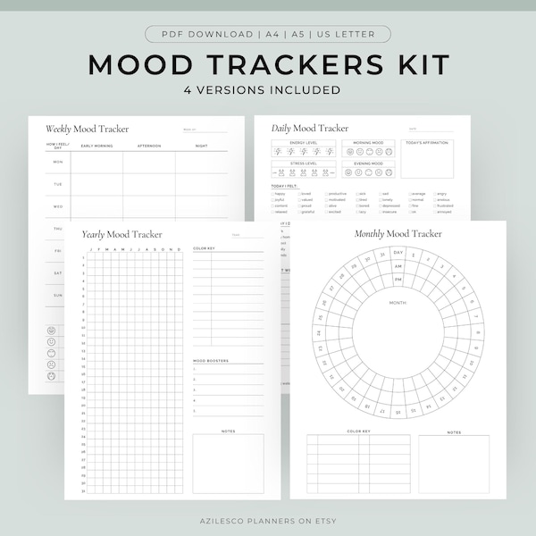 Weekly Mood Tracker - Etsy