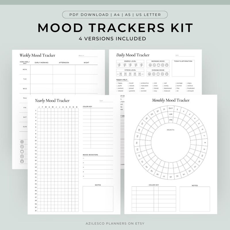 Weekly Mood Tracker - Etsy