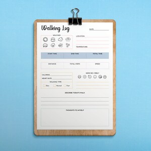 Walking Log Printable Steps Tracker Fitness Journal Walking - Etsy