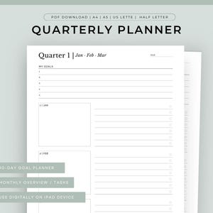 Quarterly Planner Printable Inserts, To-do List, Yearly Planner, 90 ...