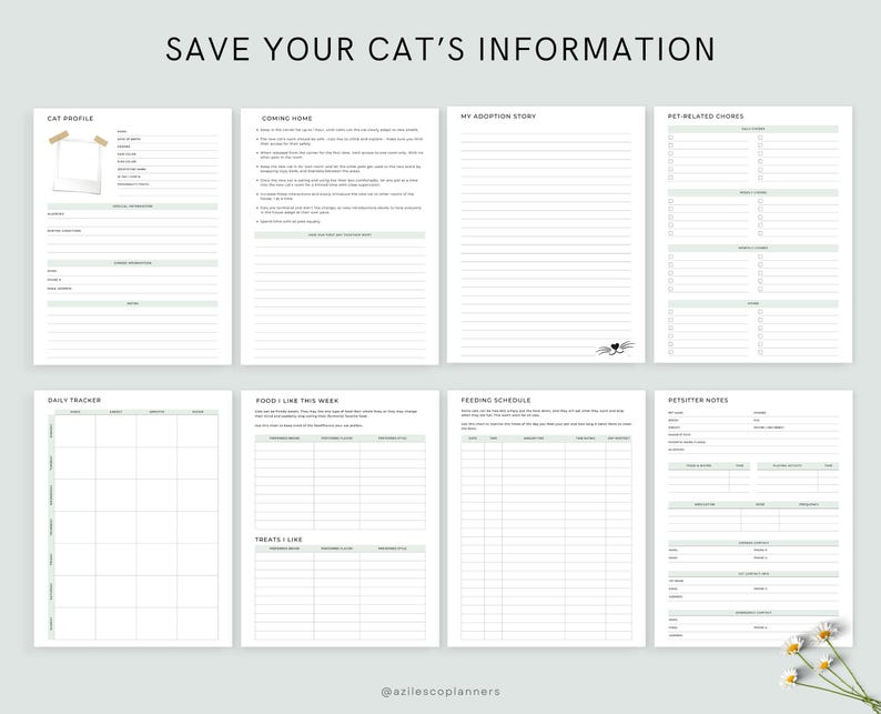 Cat Care Planner Printable, Pet Planner, Cat Planner, Cat Journal, Cat ...