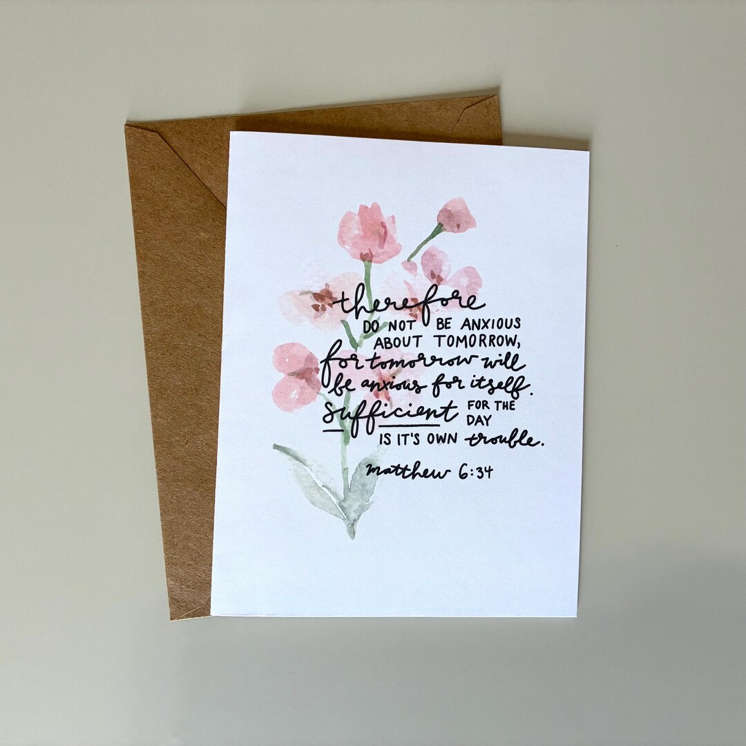Christian Encouragement Card, Bible Verse Sympathy, Thinking of You ...