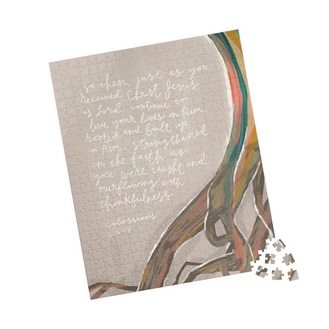 Colossians 2:6-7 Puzzle, Bible Verse Puzzle, Christian Gift, Scripture ...