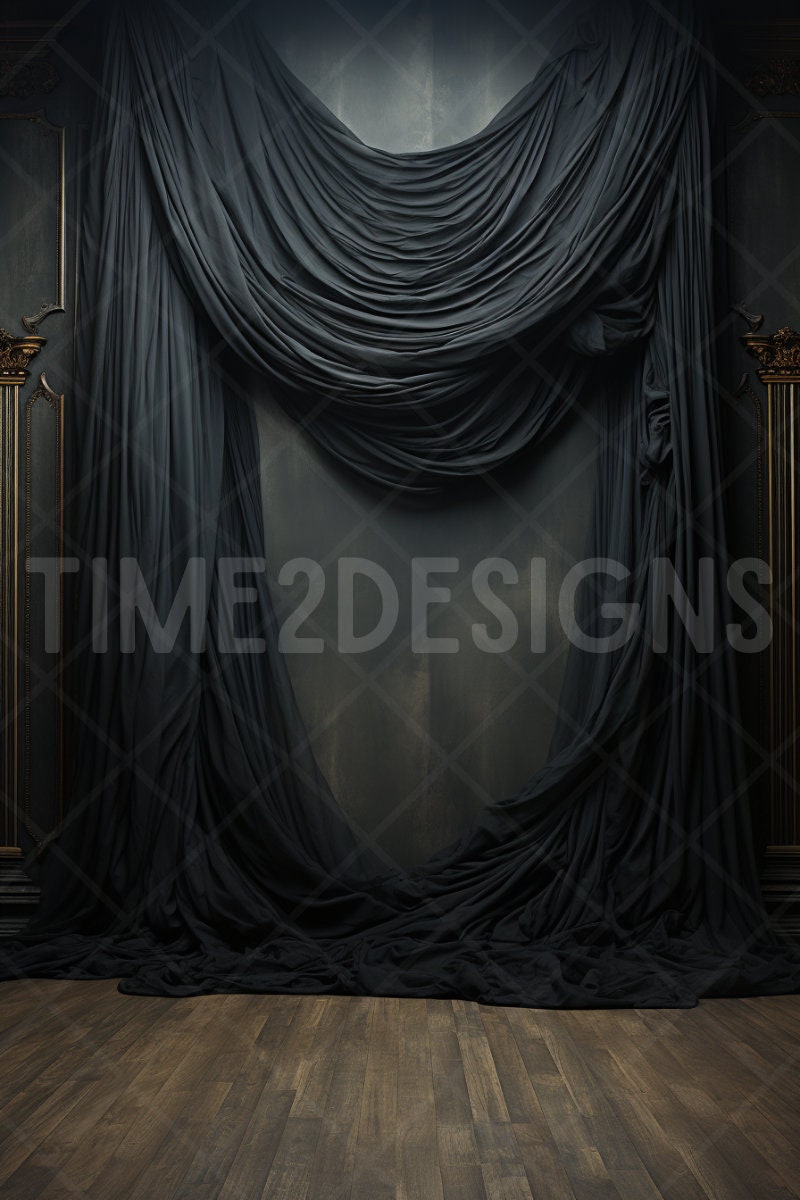 Black Curtain Digital Backdrop: Maternity & Fine Art Overlays (PNG ...