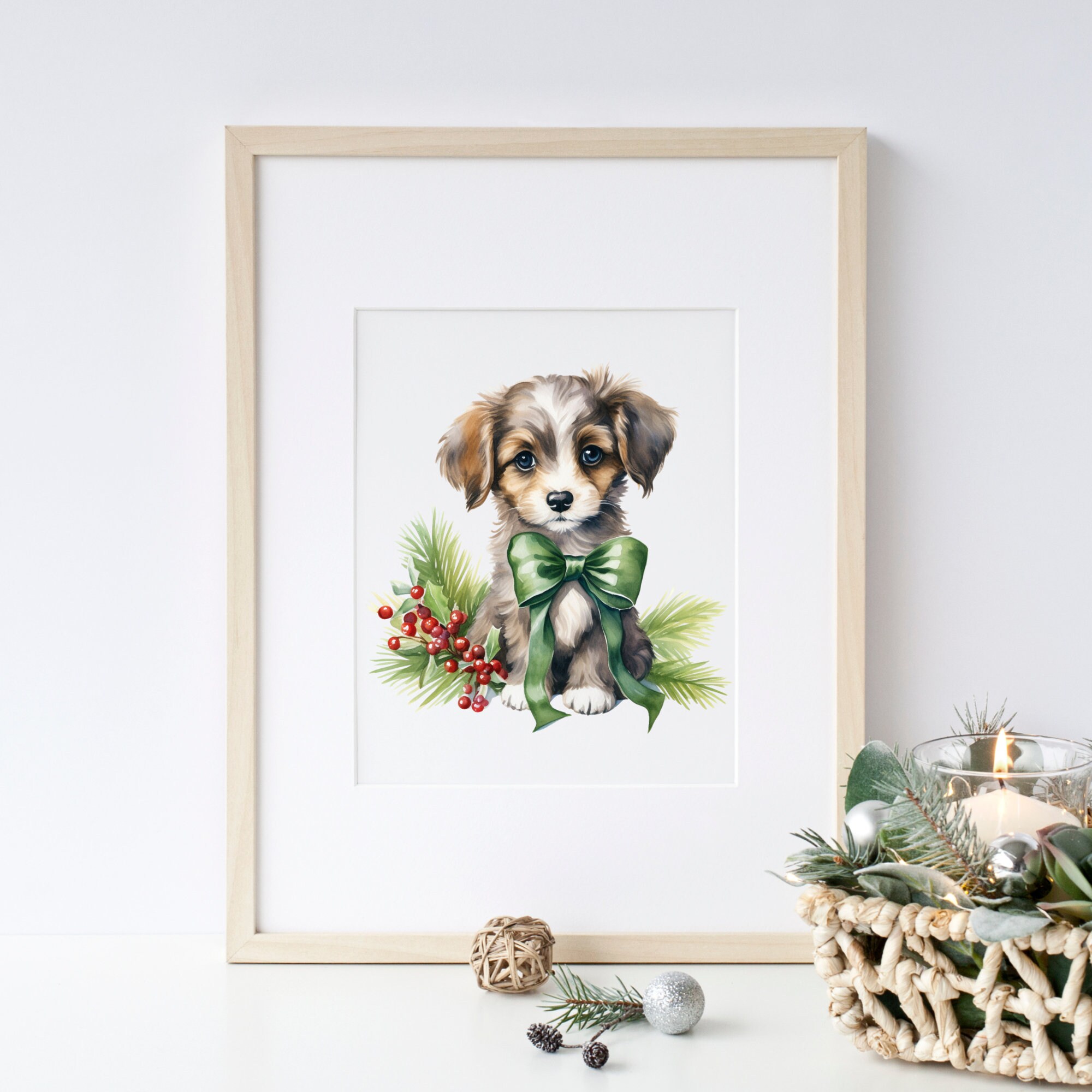Watercolor Christmas Dogs Clipart Dog Breeds Winter Clipart Bundle ...