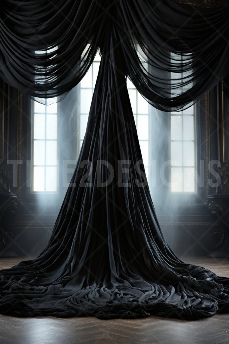 Black Curtain Digital Backdrop: Maternity & Fine Art Overlays (PNG ...