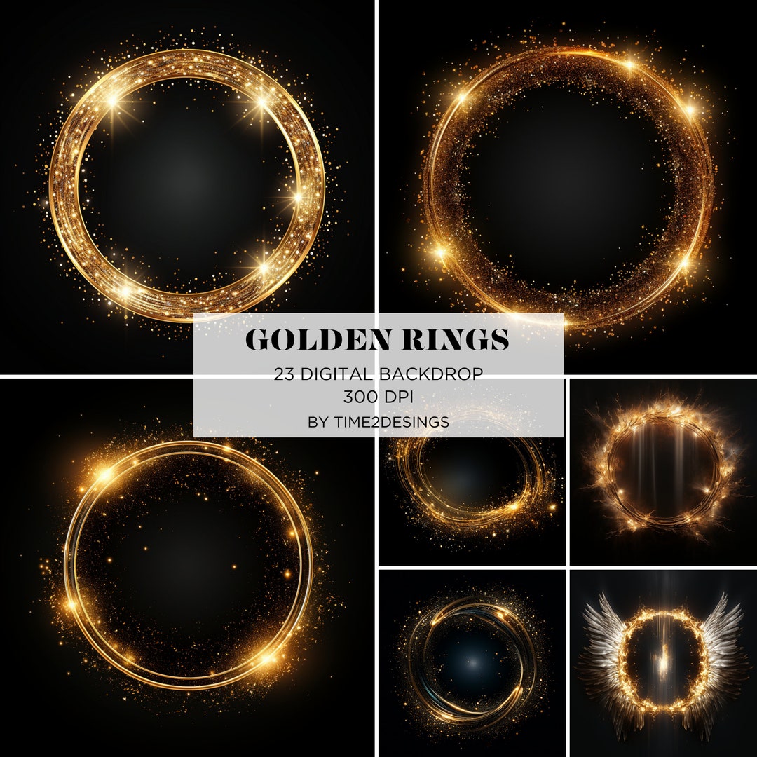 Golden Maternity Rings Overlays Circle Halo Maternity Light Ring Frame ...