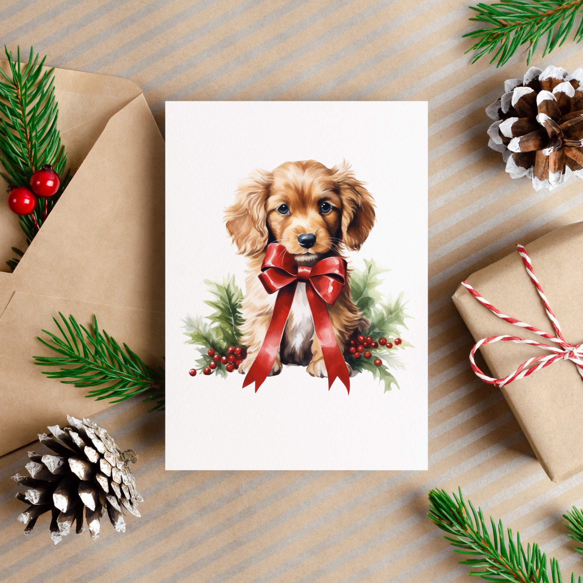 Watercolor Christmas Dogs Clipart Dog Breeds Winter Clipart Bundle ...