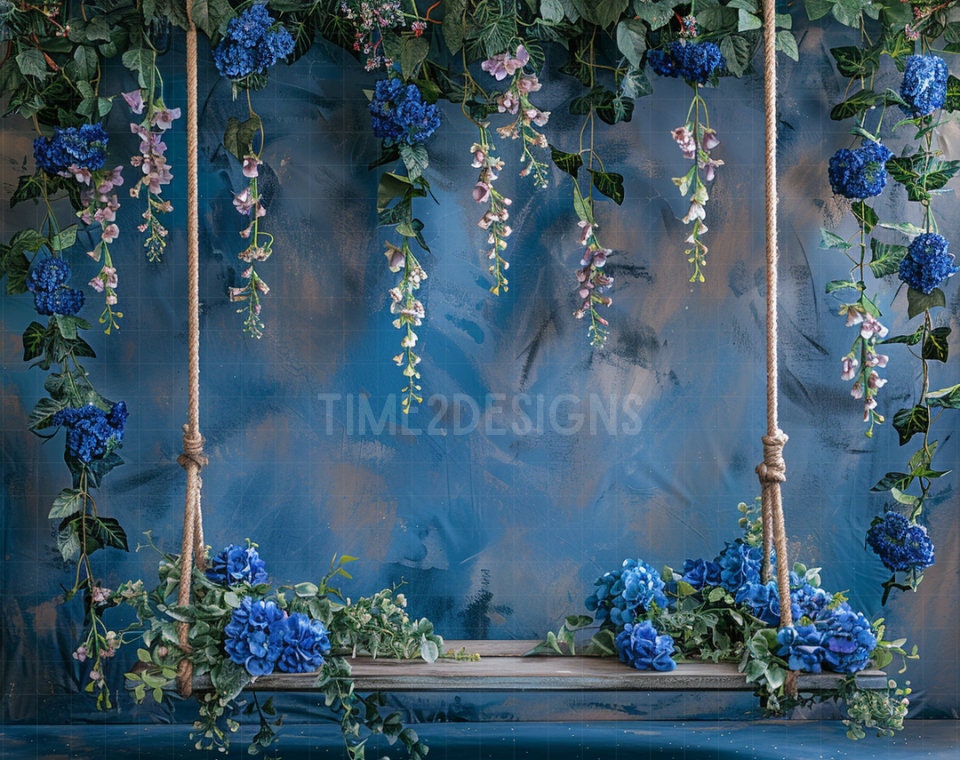 Floral Swing Digital Backdrop Maternity Backdrop Overlays Studio ...