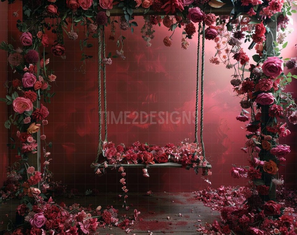 Floral Swing Digital Backdrop Maternity Backdrop Overlays Studio ...