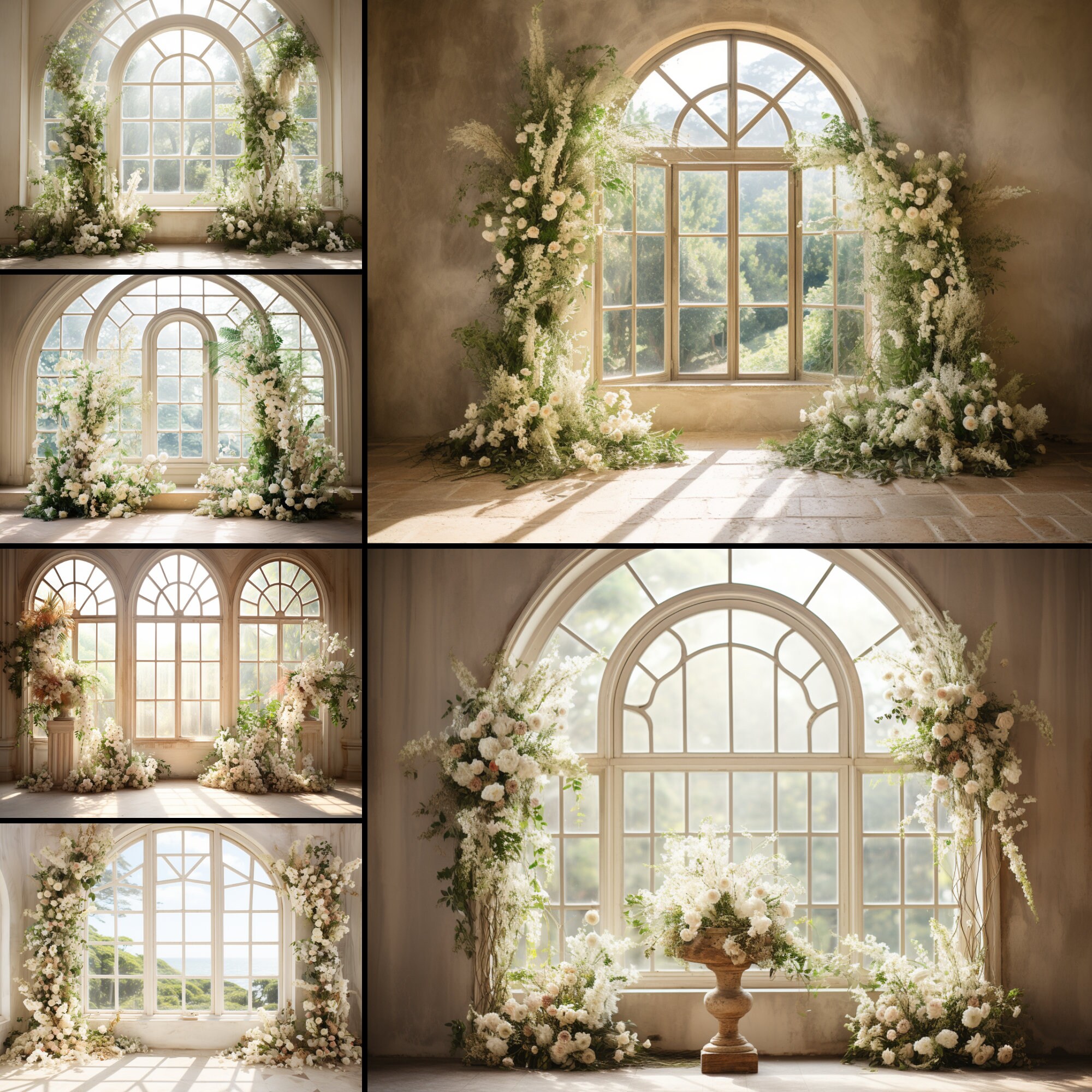 White Floral Digital Backdrops Maternity Backdrop Overlays Studio ...