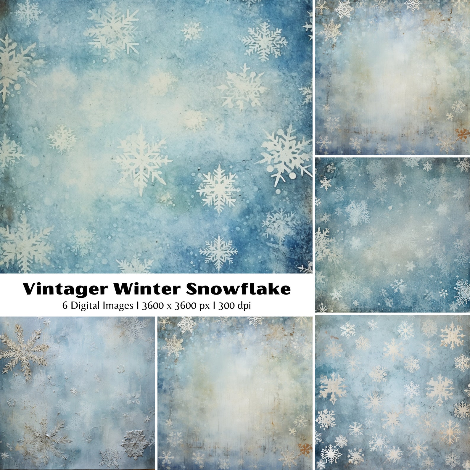 Winter Snowflake Junk Journal Paper Background Christmas Crafts Winter ...