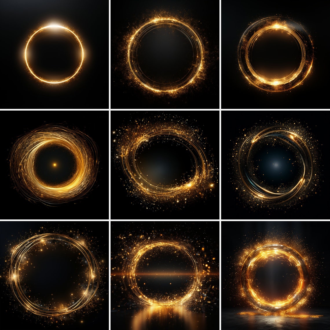 Golden Maternity Rings Overlays Circle Halo Maternity Light Ring Frame ...