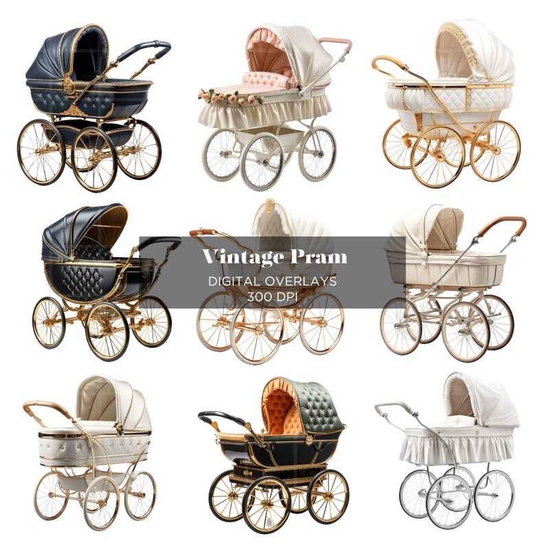 Vintage Pram Digital Overlays: Maternity Photography Backdrops (PNG) - Etsy