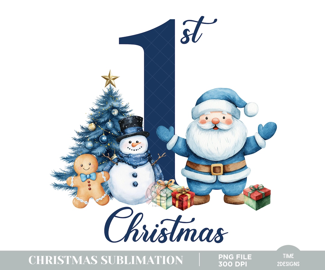 Baby's First Christmas PNG Blue Christmas Clipart 1st Christmas Red ...