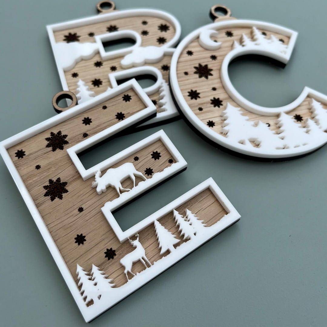 Alphabet Christmas Ornament - Etsy UK