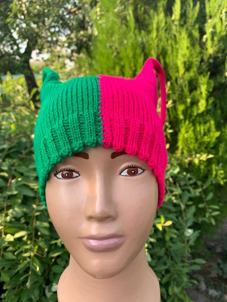 Funny Knitted Hat for Kids / Newborn Baby Cute 2 Color Cap Gift / Baby ...