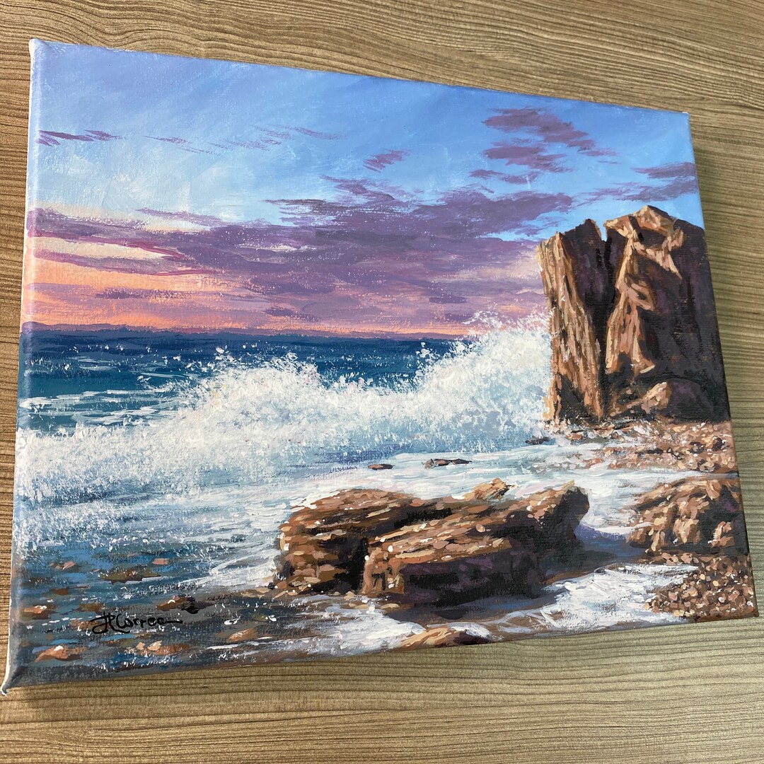 Acrylic Painting Seashore Rocks (original Painting) - Etsy