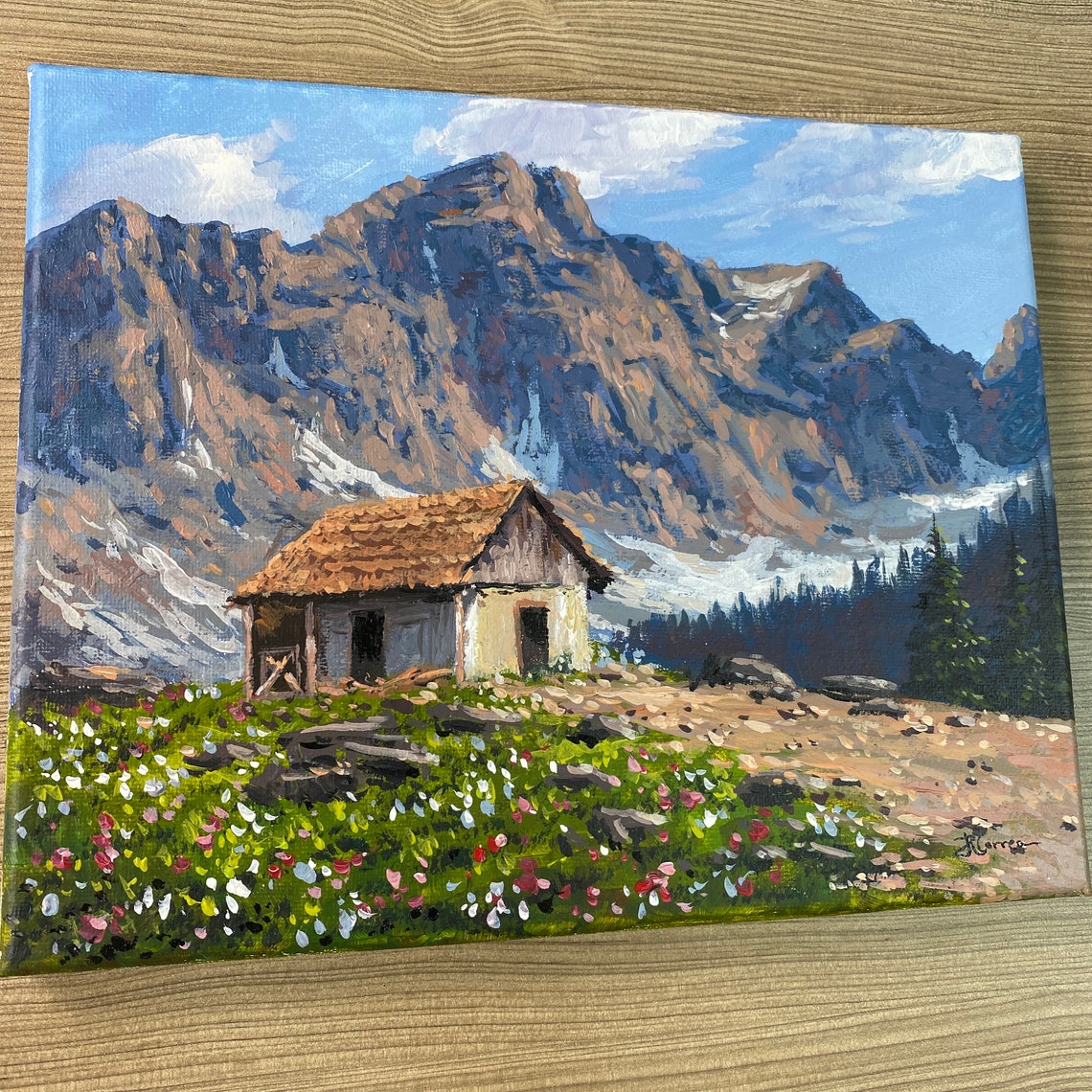 Acrylic Painting Old House in the Mountain (original Painting) - Etsy