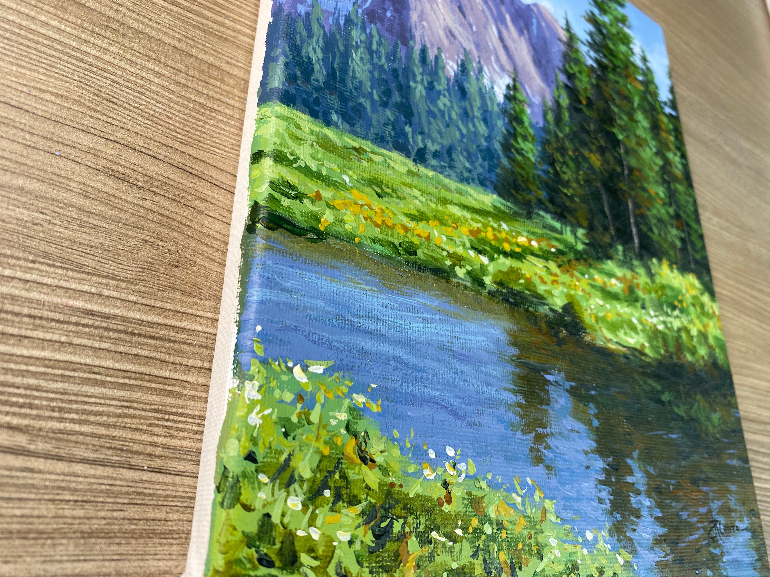 Acrylic Painting Trees Reflection (original Painting) - Etsy