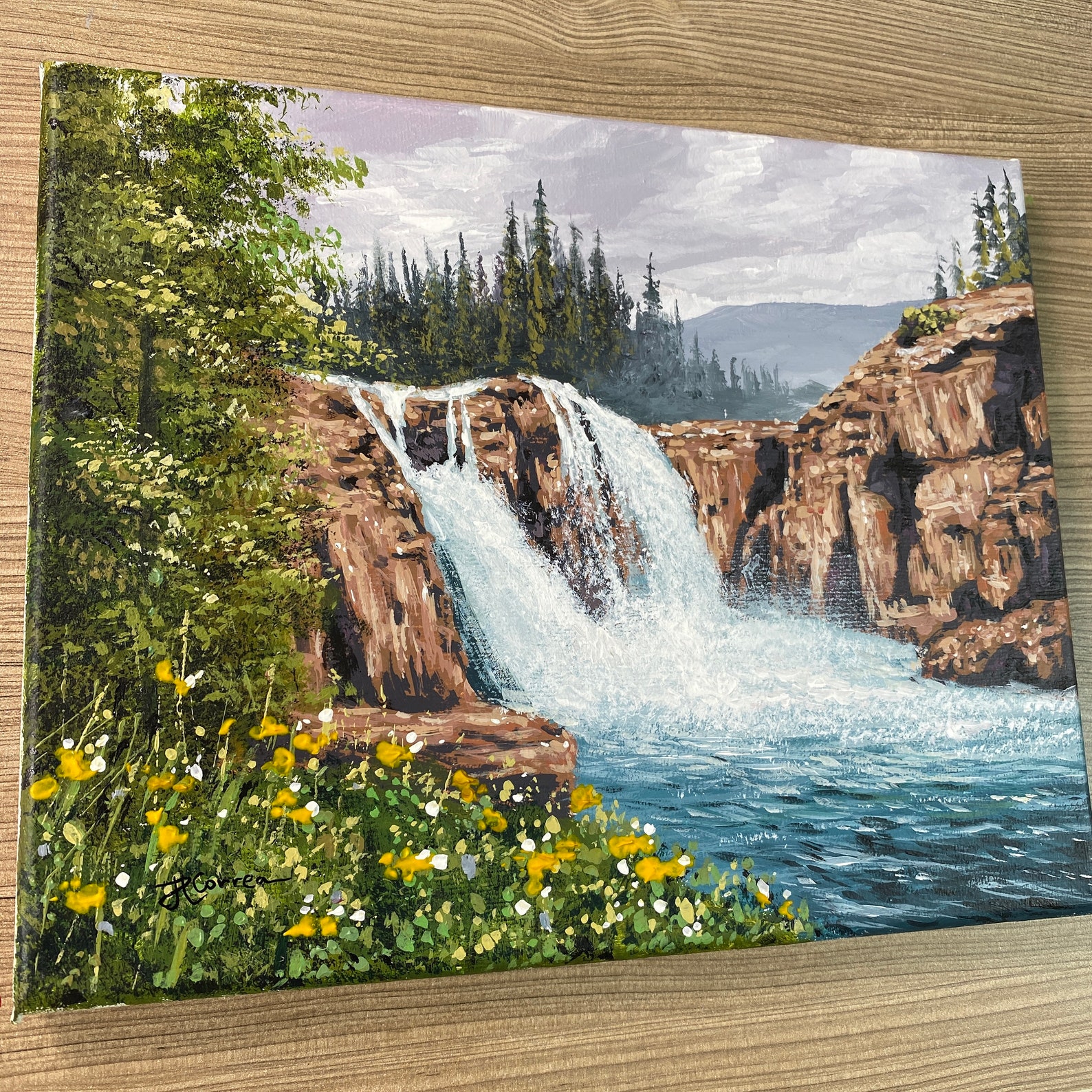 Acrylic Painting Waterfall Creek (original Painting) - Etsy