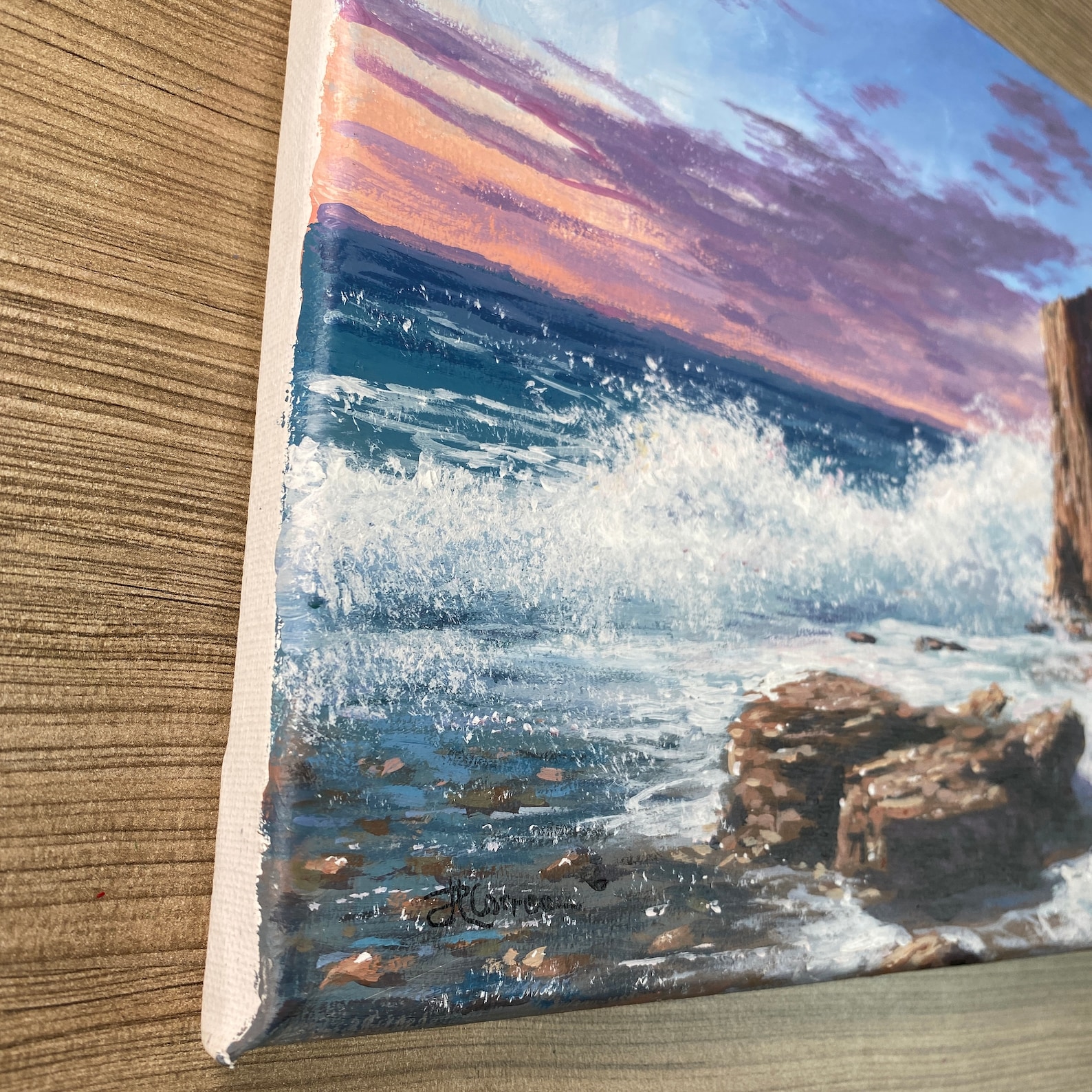 Acrylic Painting Seashore Rocks original Painting | Etsy