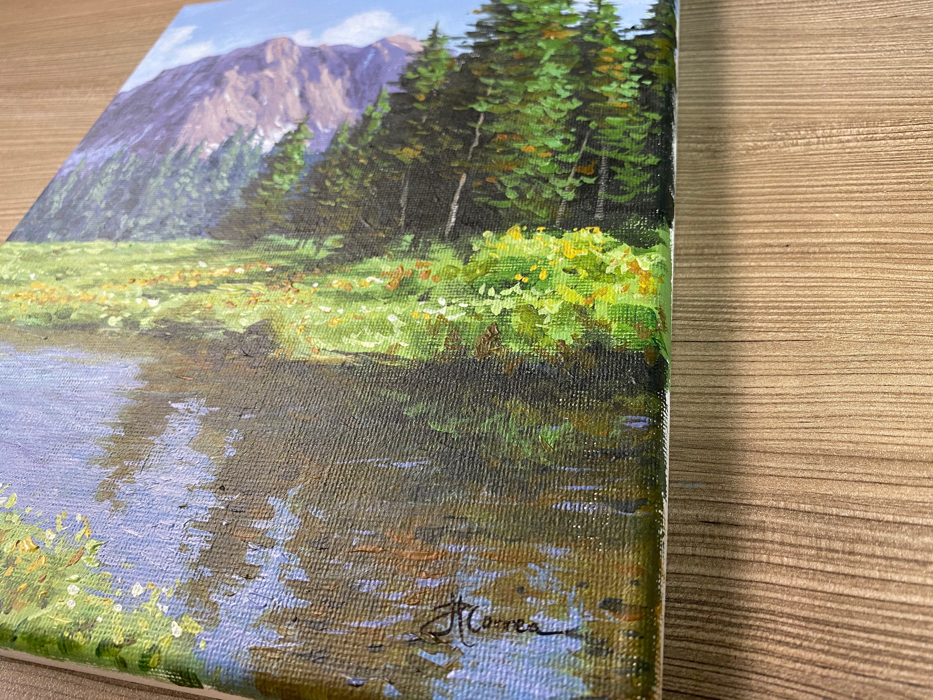 Acrylic Painting Trees Reflection (original Painting) - Etsy