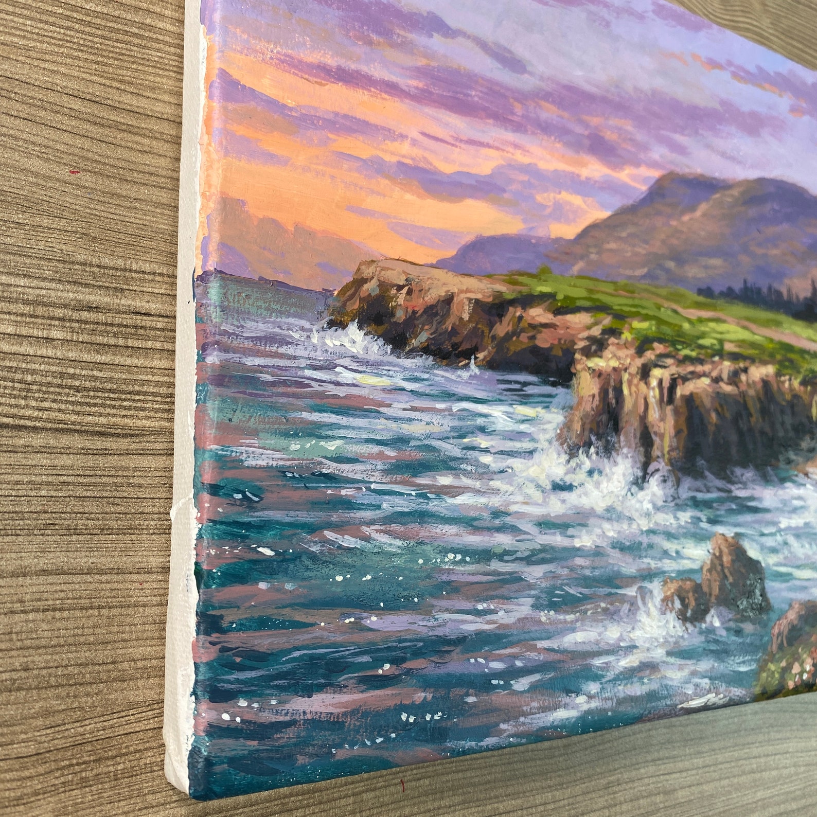 Acrylic Painting Cliff Edge Seascape (original Painting) - Etsy