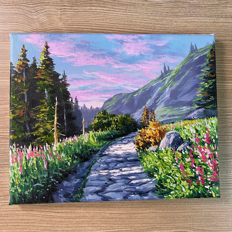 Acrylic Painting Stone Pathway Landscape - Etsy