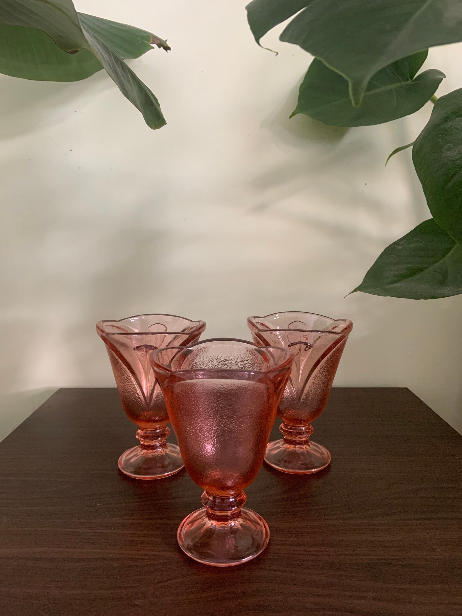 1950s Rosaline Pink Depression Sundae Glasses Sherbert Etsy
