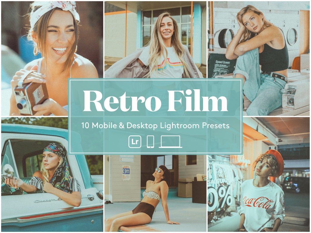 10 Retro Film Lightroom Mobile & Desktop Presets, Vintage Film Preset ...