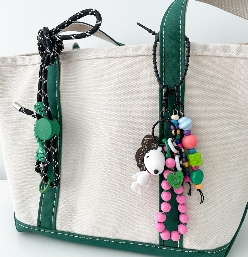 Multi Beaded Bag Charm With Zip Tie - Etsy