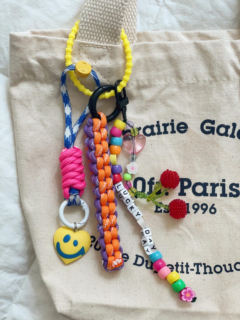 Customize Multi Beaded Keychain / Bag Charm - Etsy