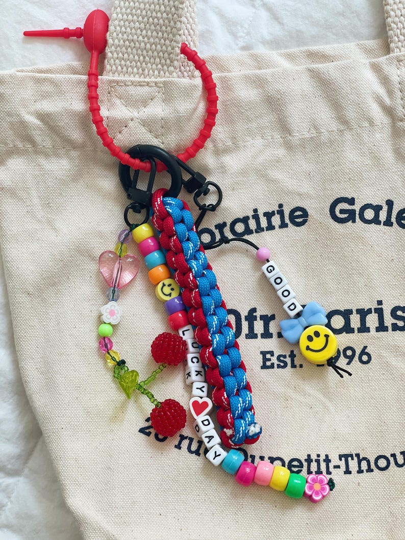 Customize Multi Beaded Keychain / Bag Charm - Etsy