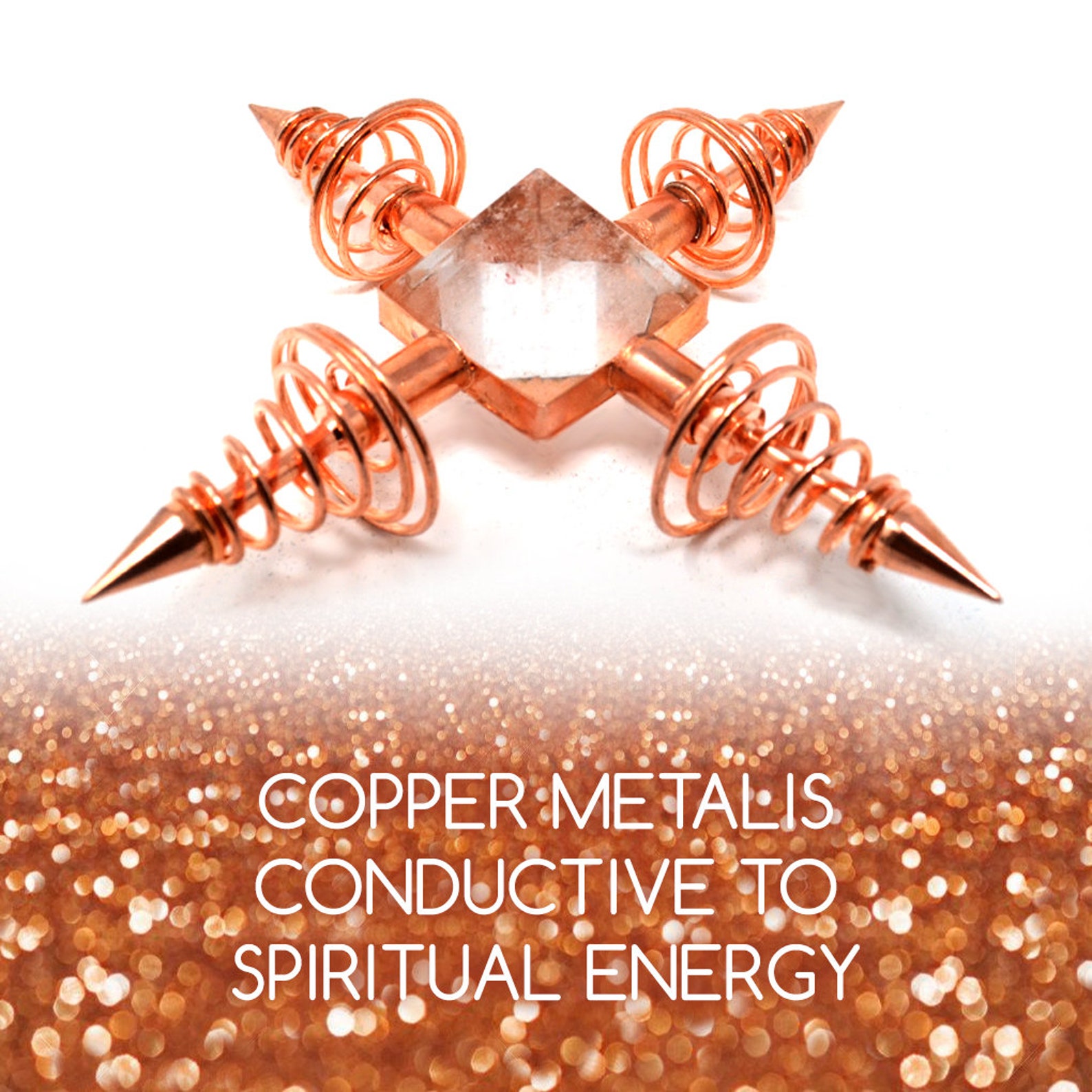 Copper Spiritual Energy Generator With Quartz Pyramid and - Etsy