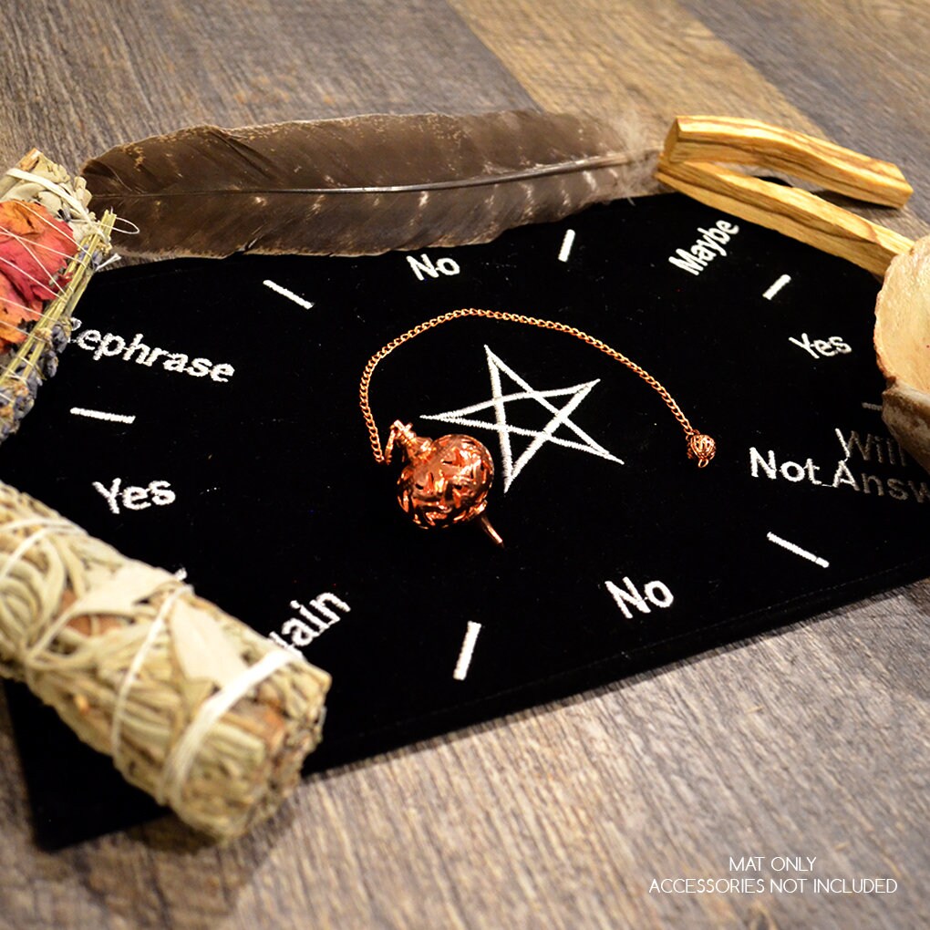 Velvet Pendulum Altar Mat With Embroidered Pentacle Design for - Etsy